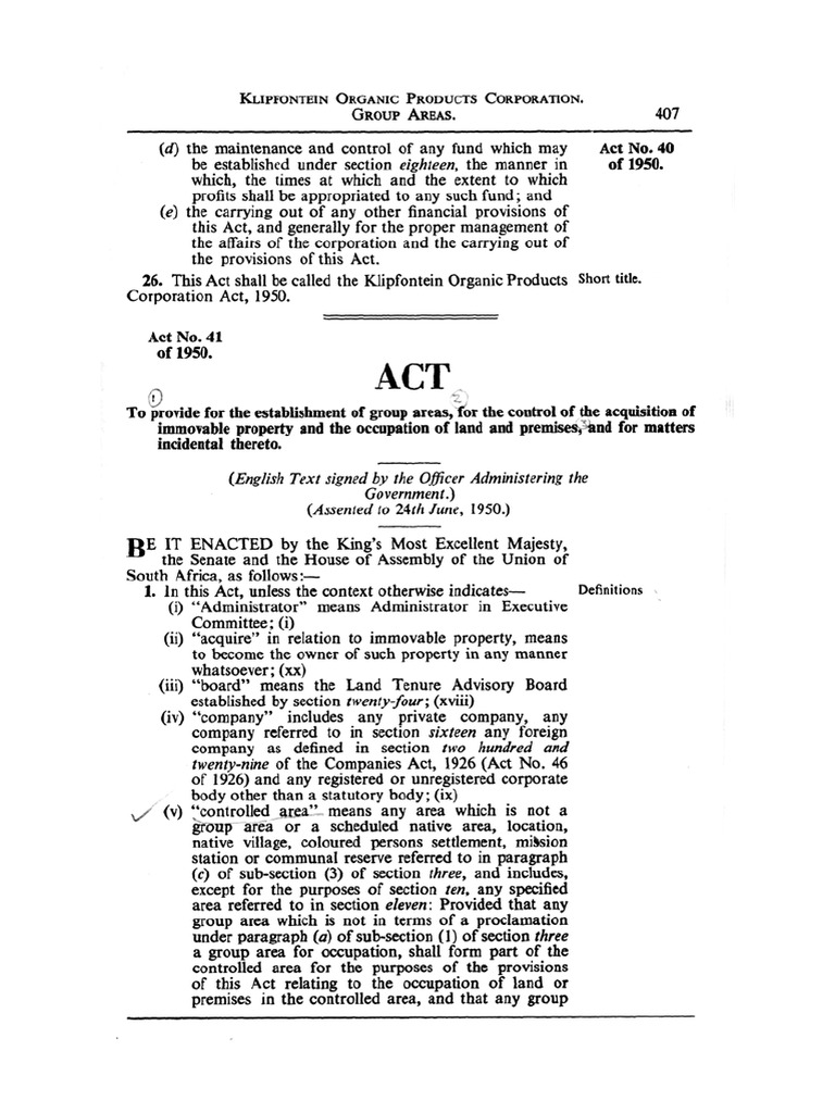Group Areas Act | PDF