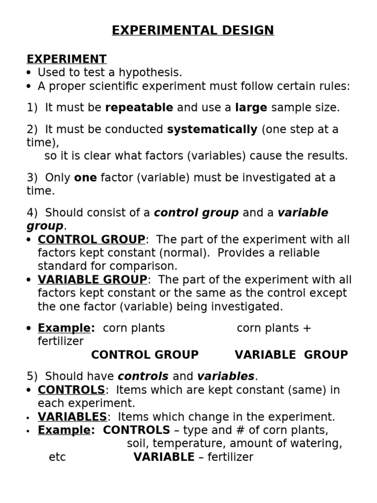(04. Notes - Experimental Design | PDF