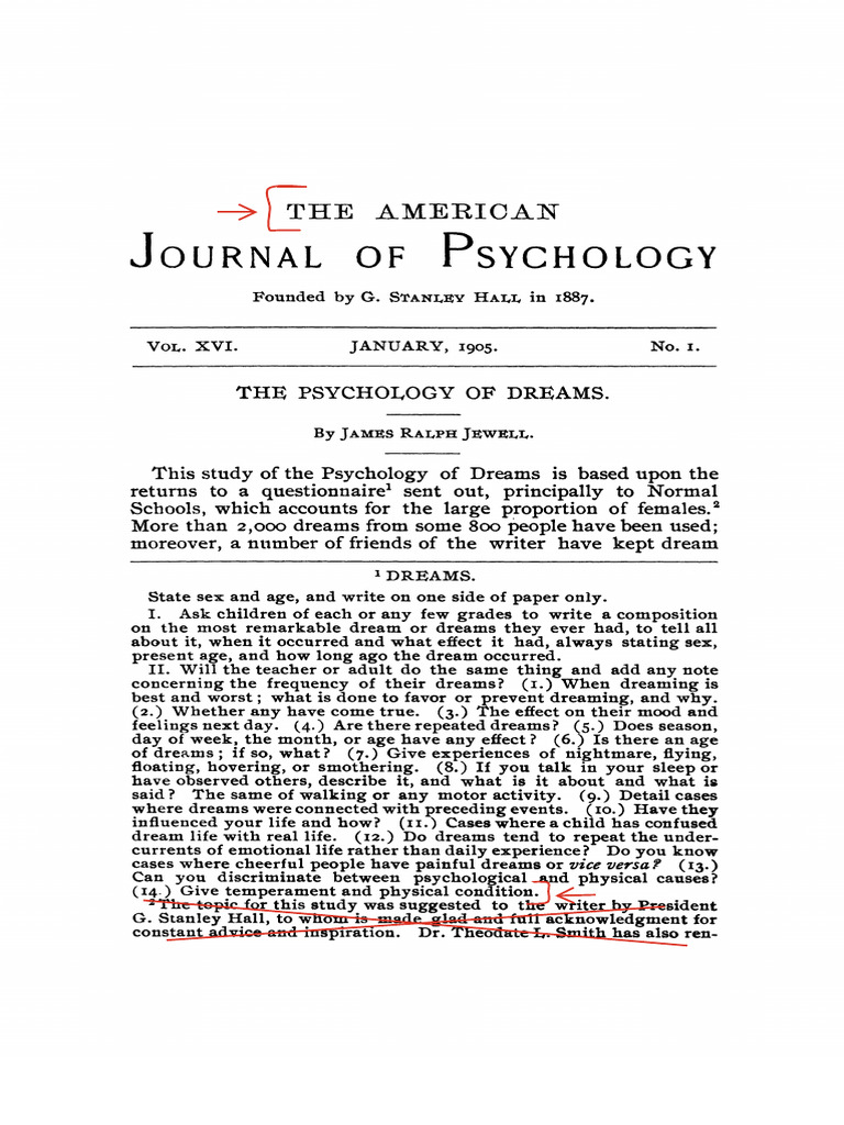 Psychology of Dreams | PDF | Dream | Psychological Concepts