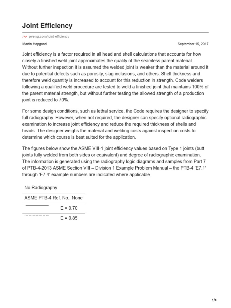 Joint Efficiency | PDF | Welding | Construction