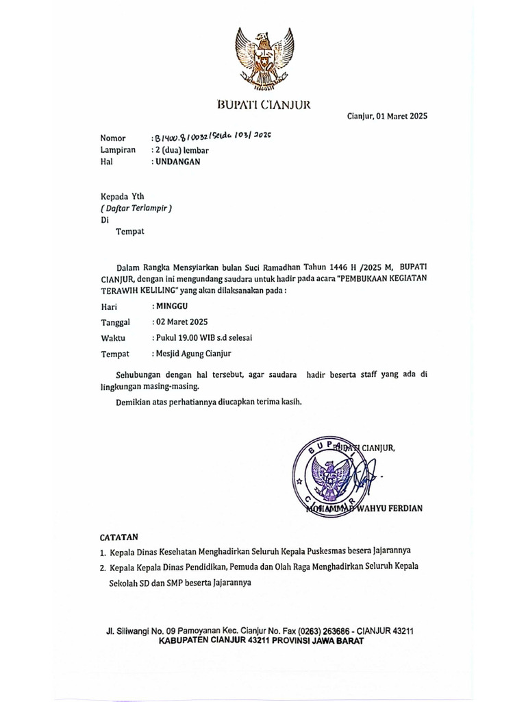 Undangan Pembukan Tarling OPD | PDF