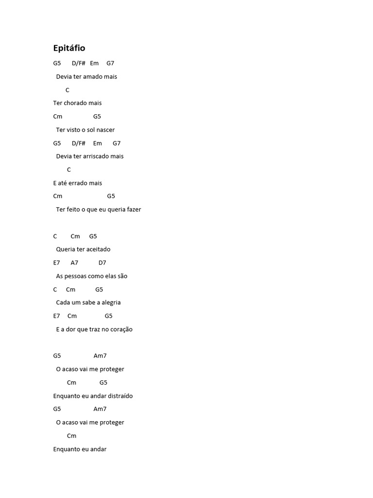 Epitáfio: Reflexões sobre a Vida | PDF