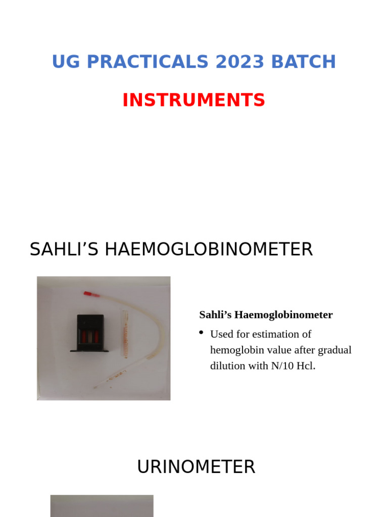 Essential Lab Instruments for UG Practicals | PDF