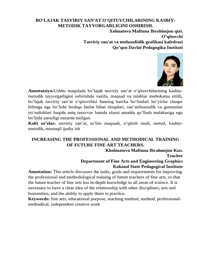 Xolmatova Maftuna | PDF