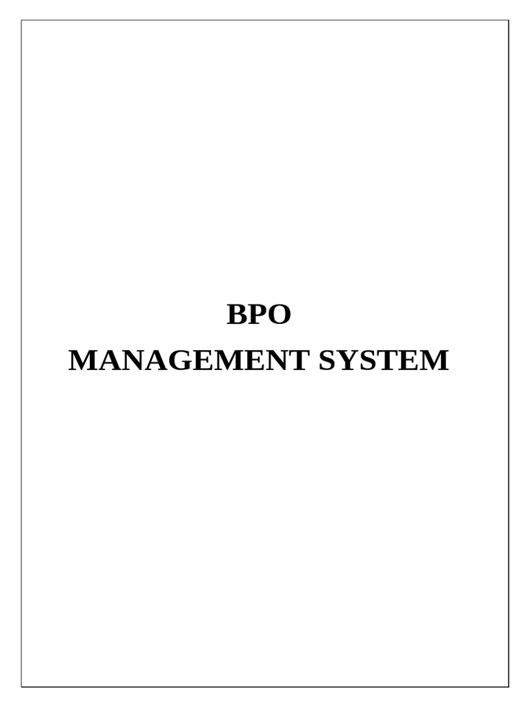 Bpo Management Project.... Final | PDF | Use Case | Unified Modeling ...