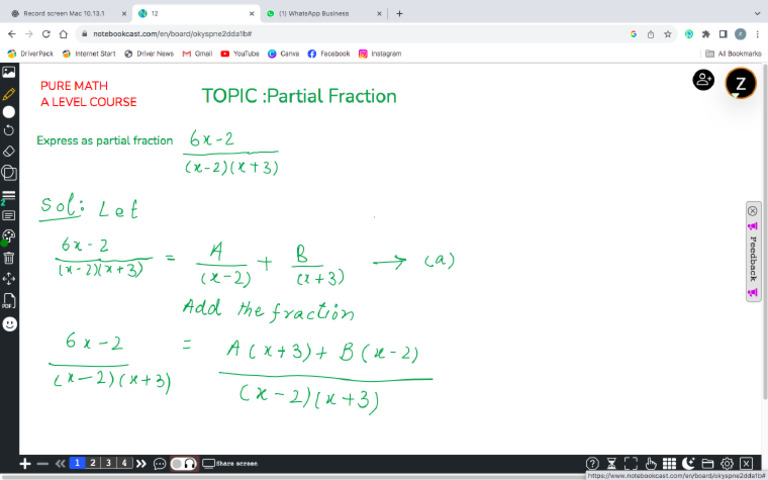 A Level Partial Fraction | PDF