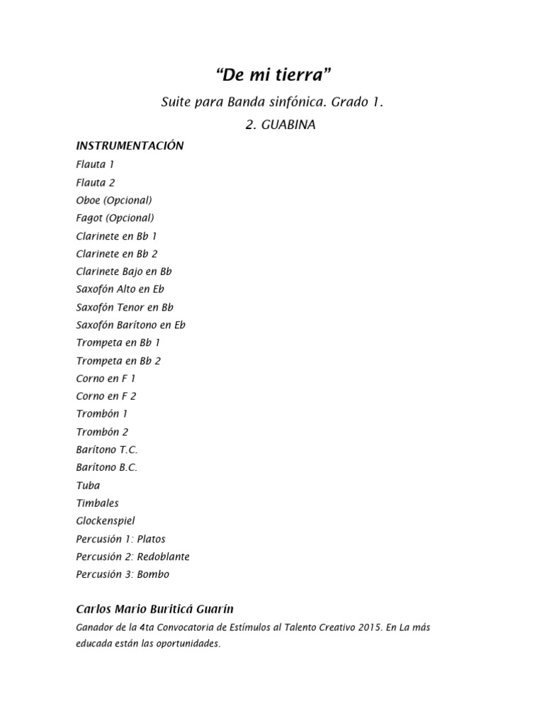 01. Guabina - Score | PDF
