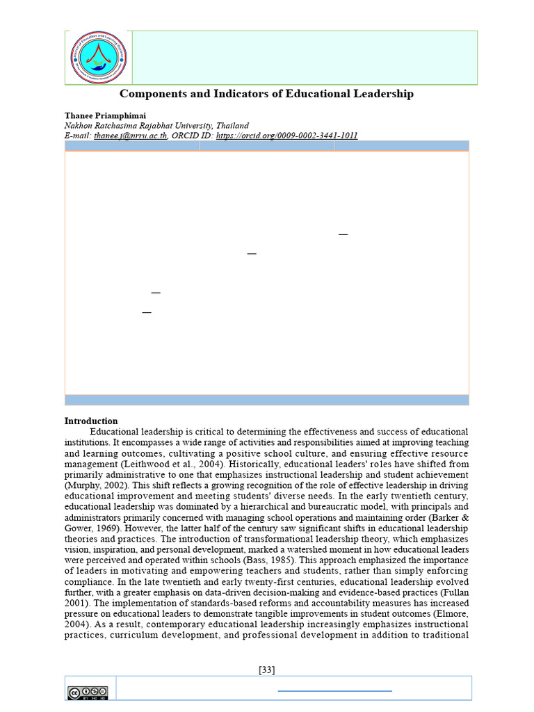 Components of Effective Educational Leadership | PDF | Leadership ...