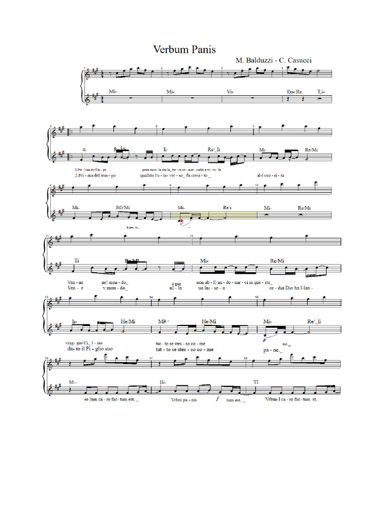 Verbum Panis PDF Trasp | PDF