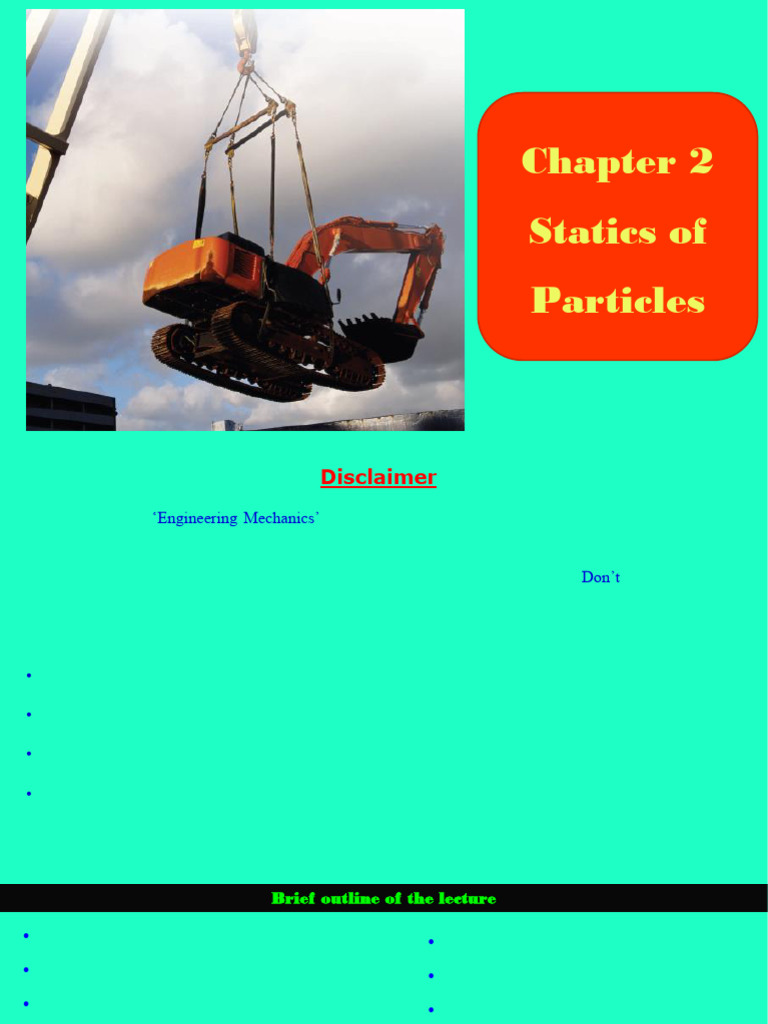 Statics of Particles in Engineering Mechanics | PDF | Euclidean Vector ...