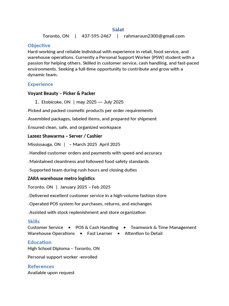 Objective: Experience | PDF