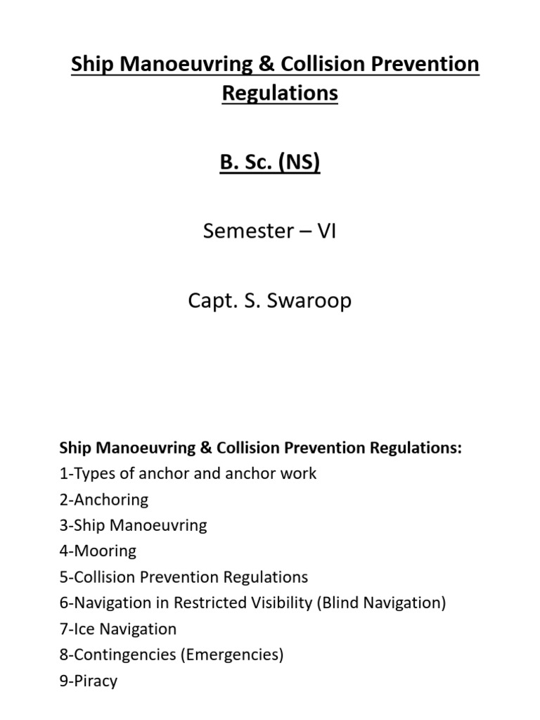 Anchor Handling and Ship Maneuvering | PDF | Anchor | Ships