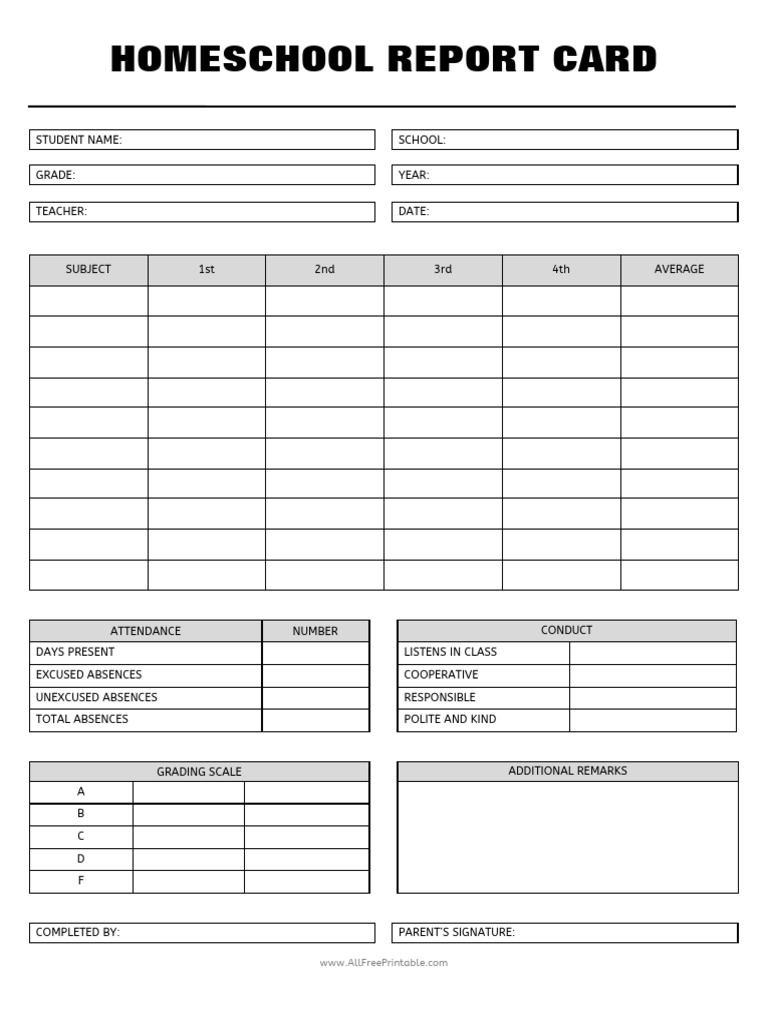 Report Card Template | PDF
