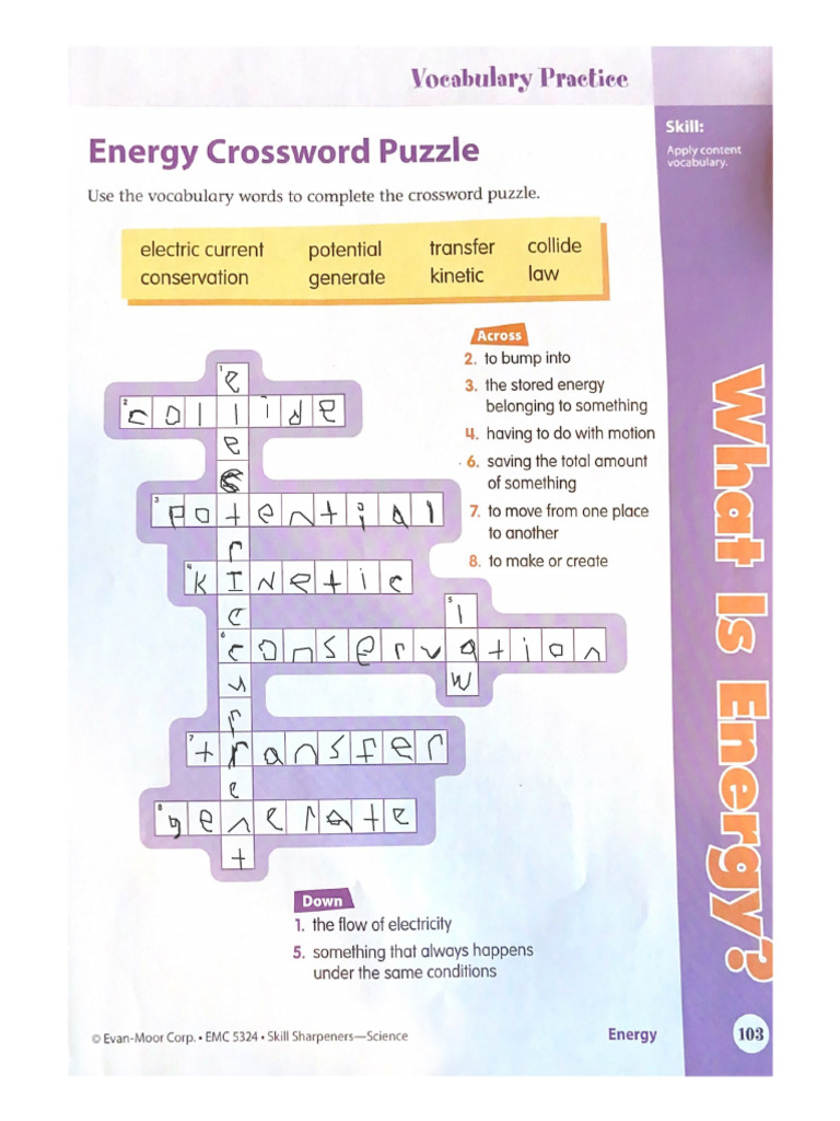 Annotated-Energy Crossword Puzzle | PDF