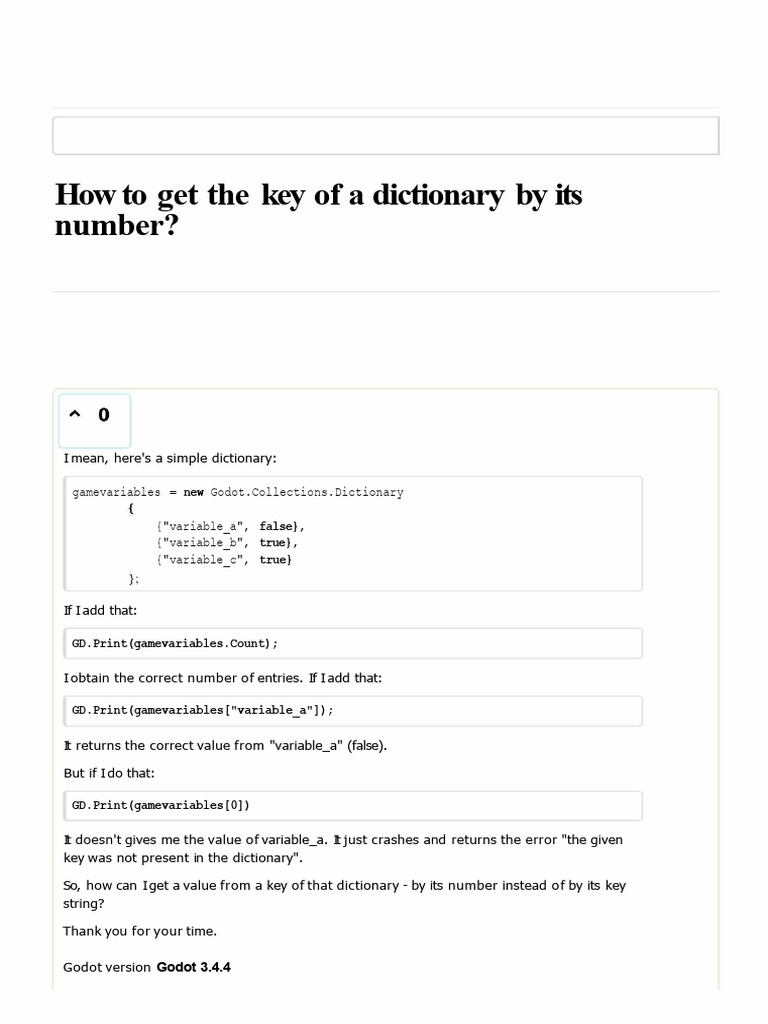 Access Key and Value in Dictionary | PDF