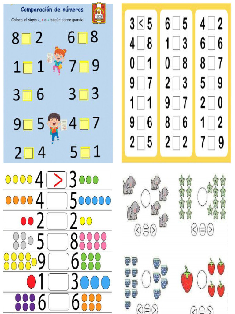 Ficha - Comparacion de Numeros | PDF