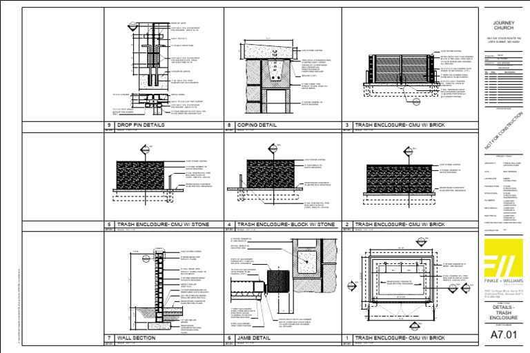 CMU Trash Enclosure Details | PDF | Architectural Design | Architecture