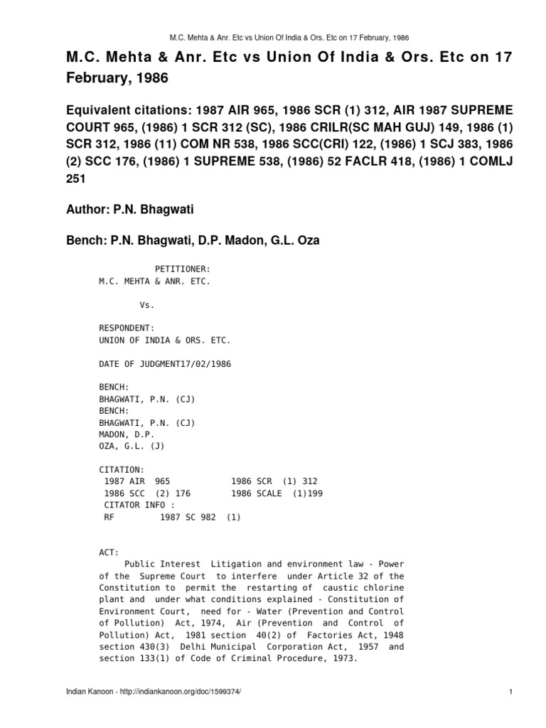 Mc Mehta.pdf | PDF | Risk | Safety