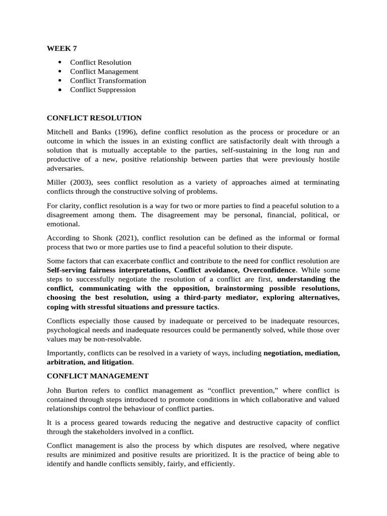 Positive and Negative Conflict Dynamics | PDF | Conflict (Process ...