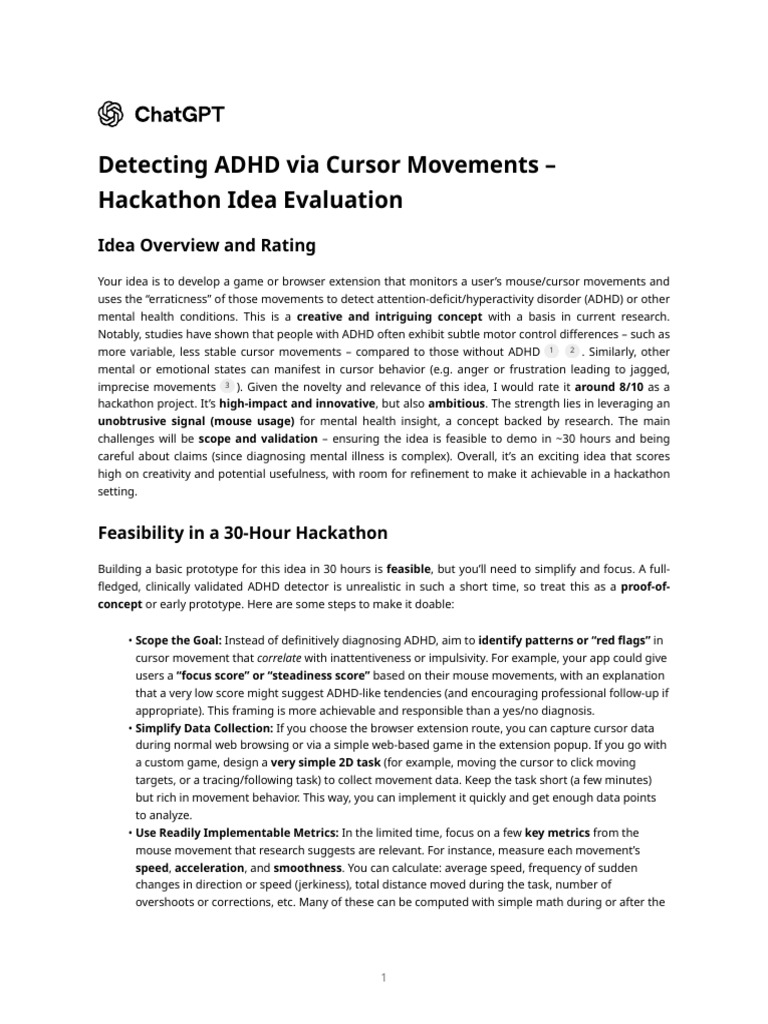 ADHD Detection via Cursor Movements | PDF | Attention Deficit ...