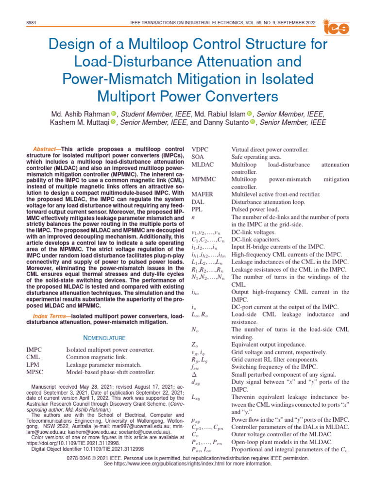 Multiloop Control for Power Converters | PDF | Rectifier | Transformer