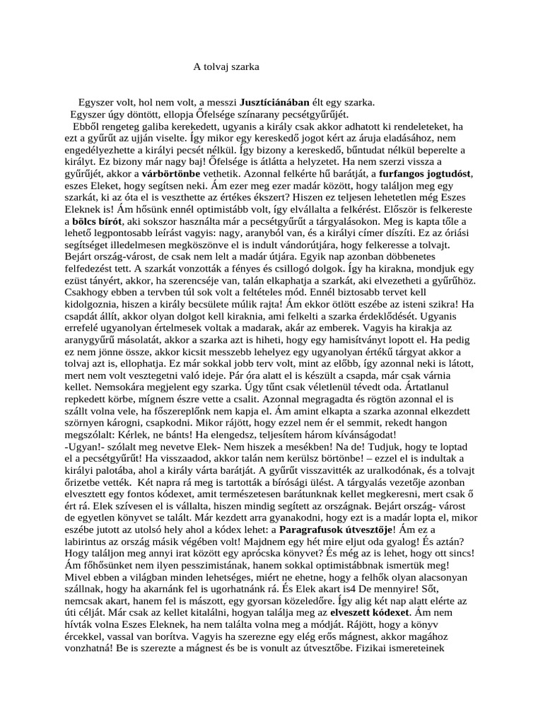 A Tolvaj Szarka 2.0 | PDF