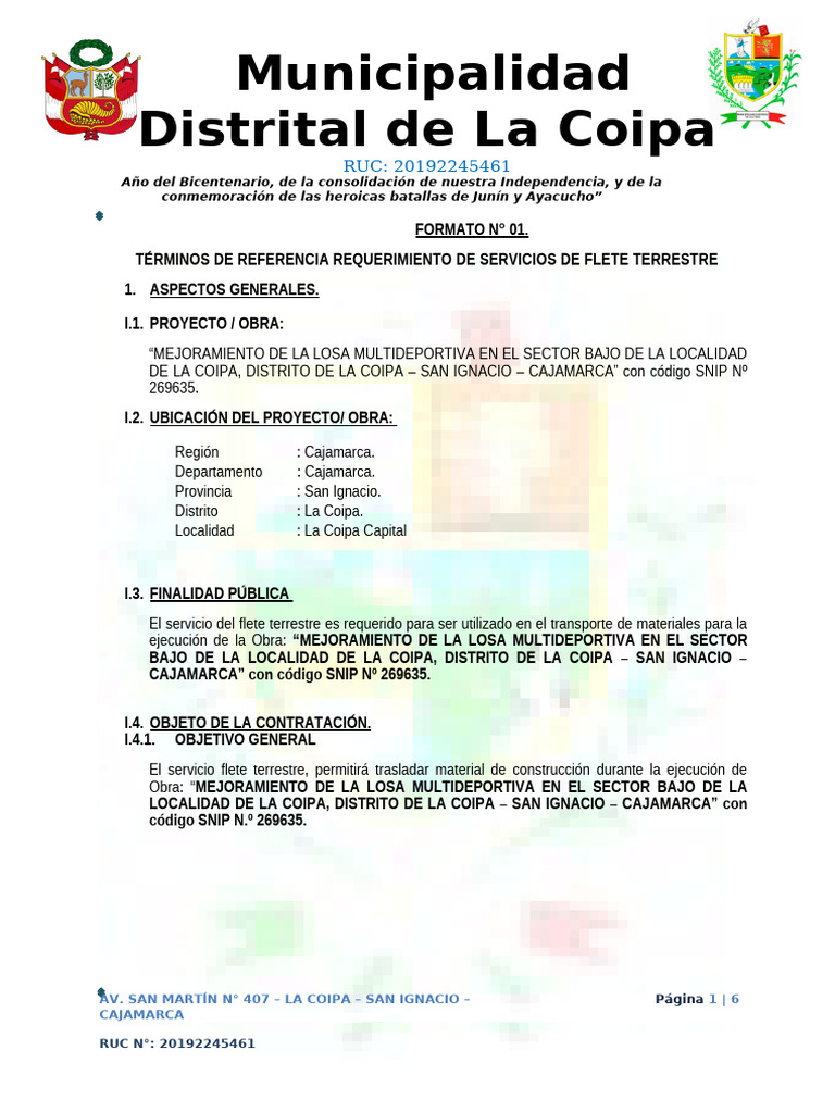 Formato Flete Terrestre | PDF
