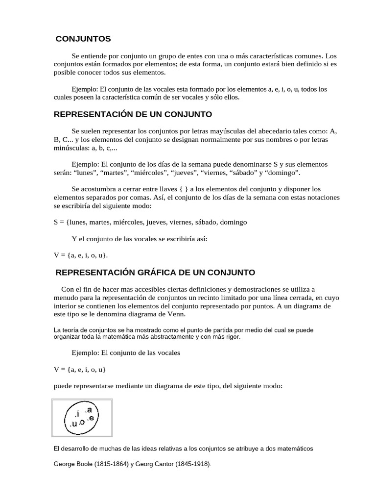 CONJUNTOS | PDF | Conjunto (Matemáticas) | Álgebra de Boole