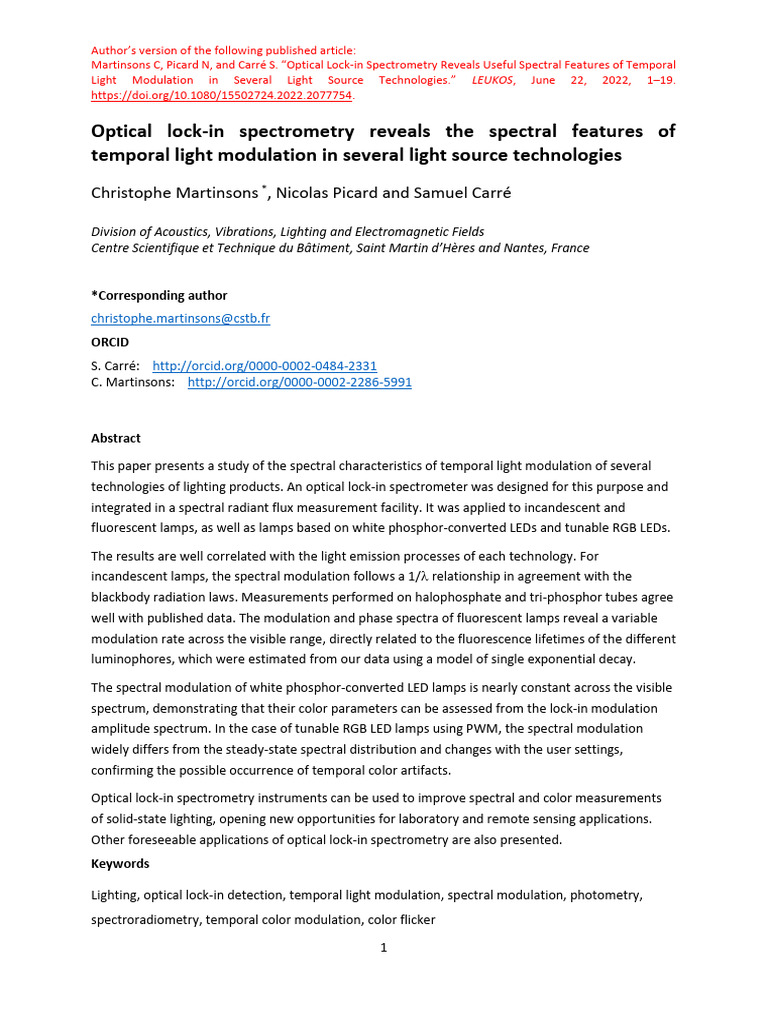 Optical lock-in spectrometry reveals the spectral features of temporal ...