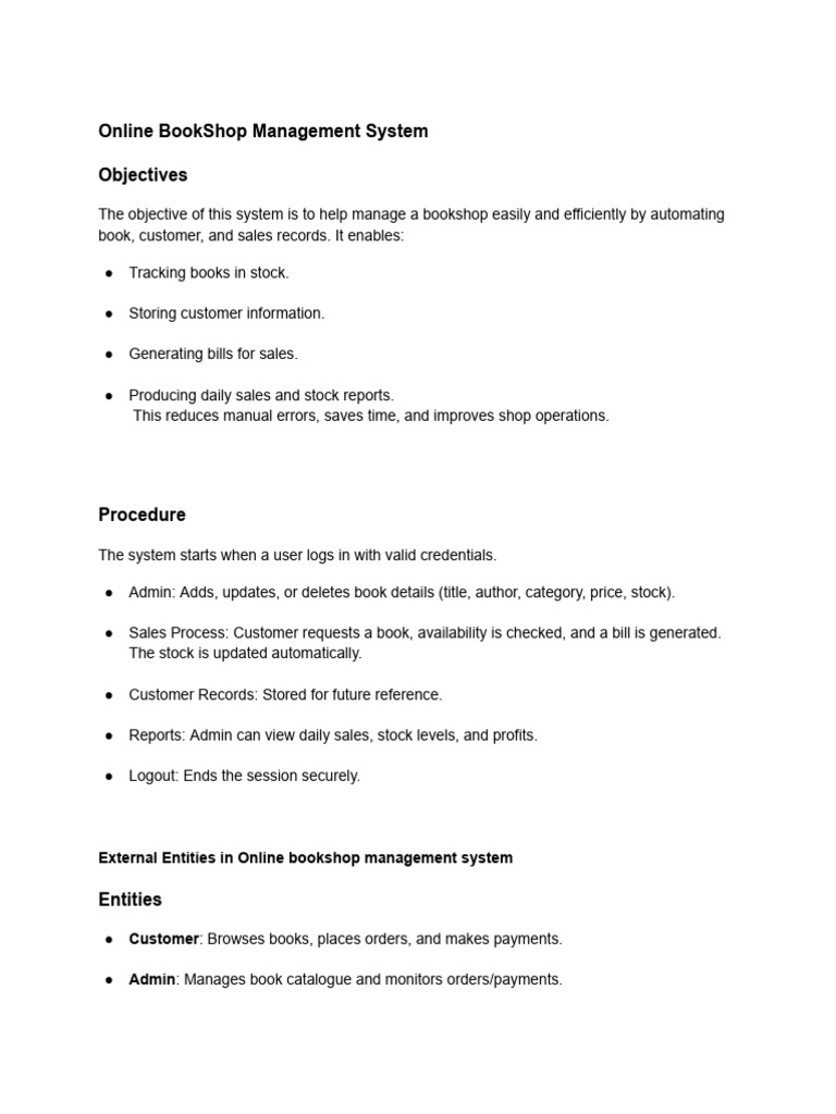 Online Bookshop Management System | PDF | Menu | Online Shopping
