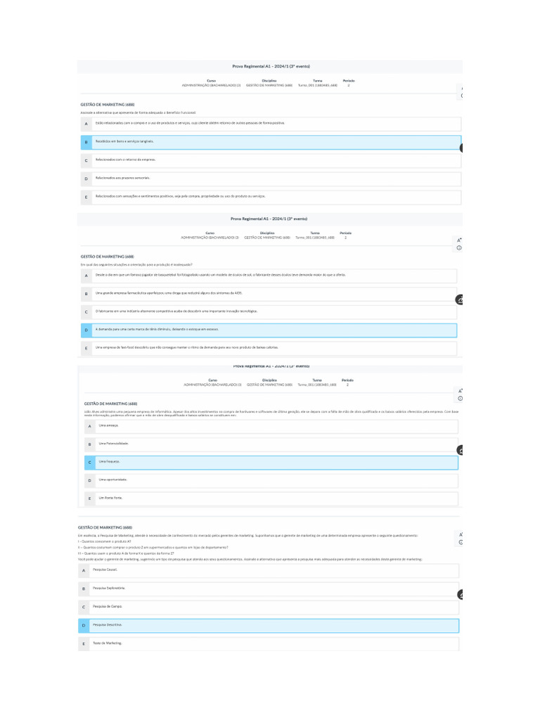 Prova Respondida | PDF