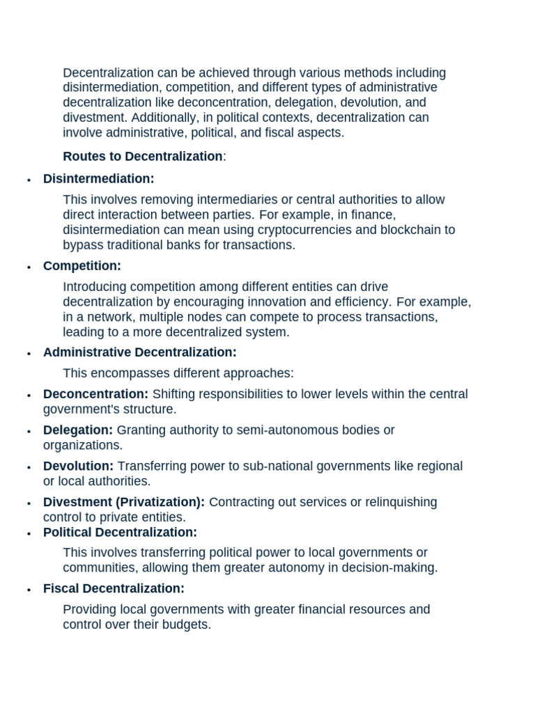 Routes To Decentralization | PDF | Decentralization | Routing