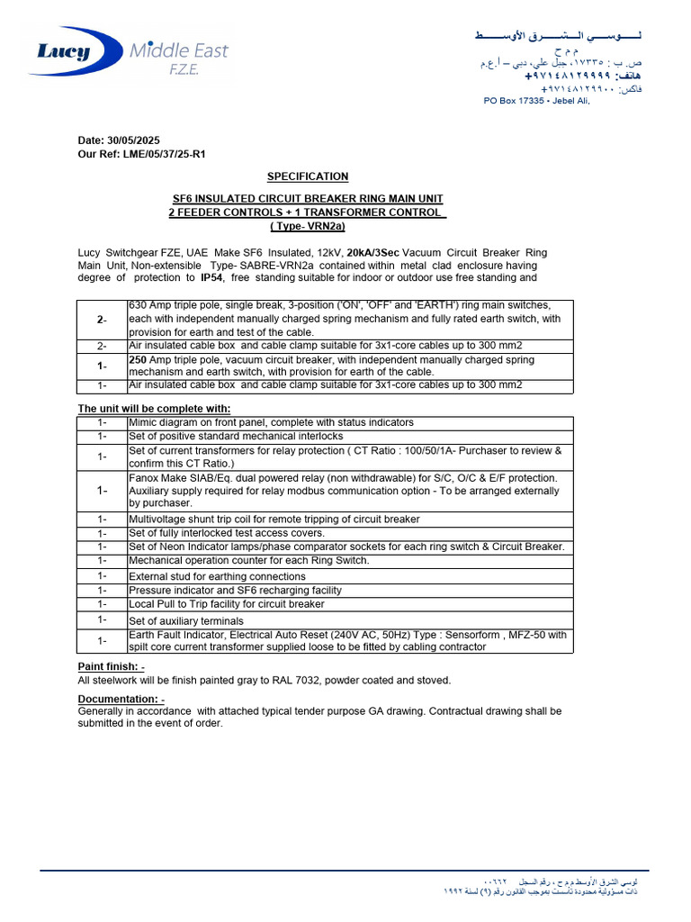 Sf6 Insulated Circuit Breaker Ring Main Unit | PDF | Switch ...