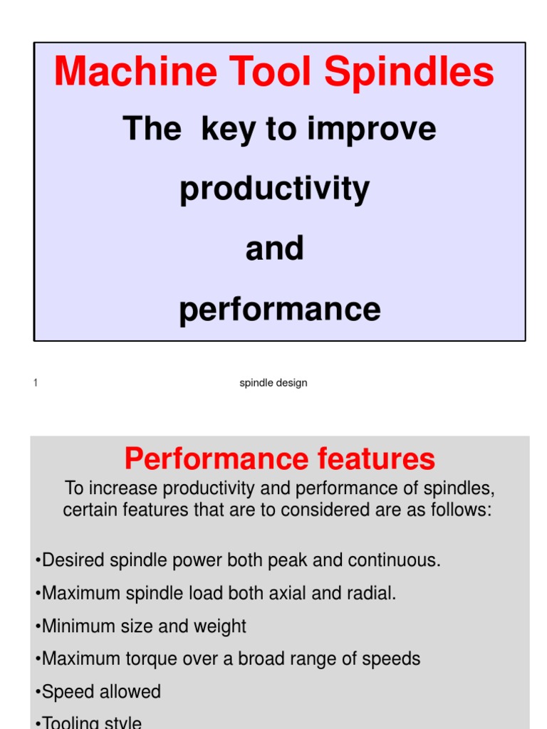 5 - Machine Tool Spindle | PDF | Stiffness | Machining