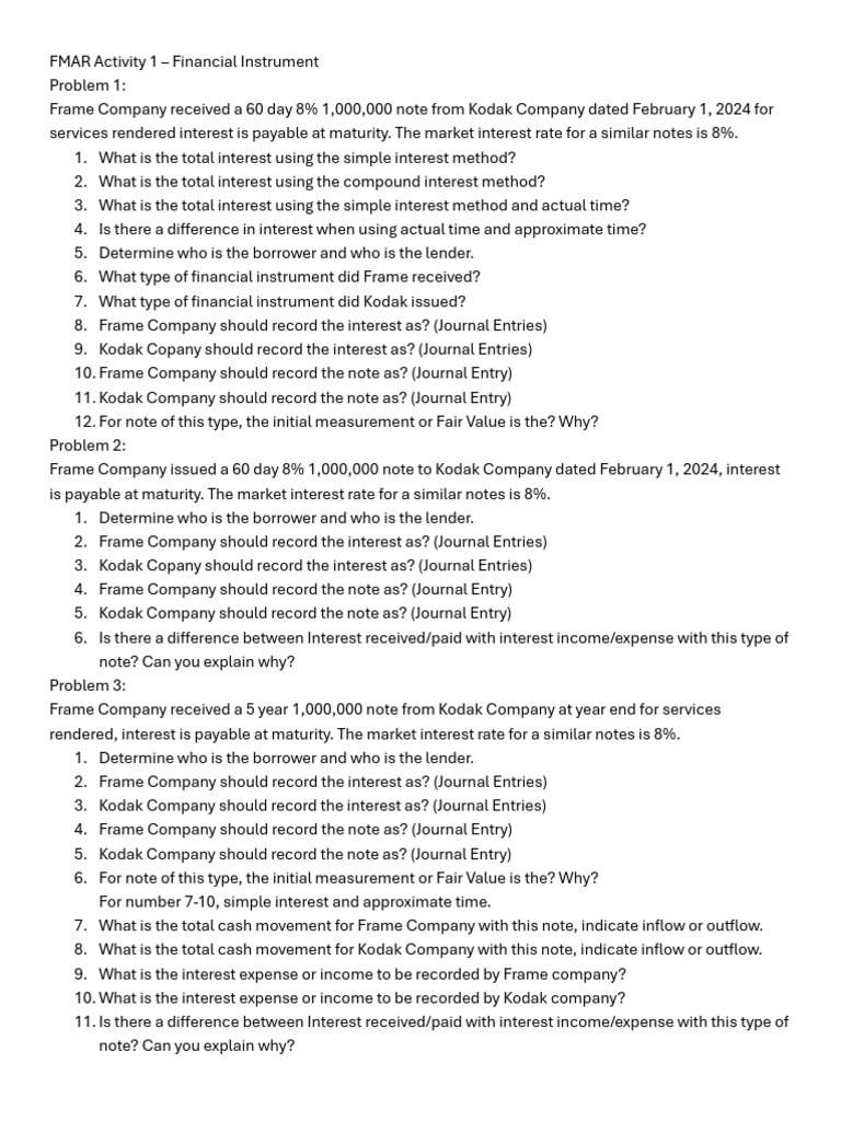 Midterms FMAR Activity 1 1 | PDF | Interest | Bonds (Finance)