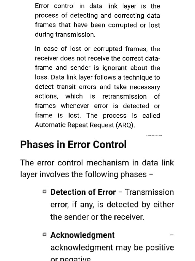 Error Control Pdf