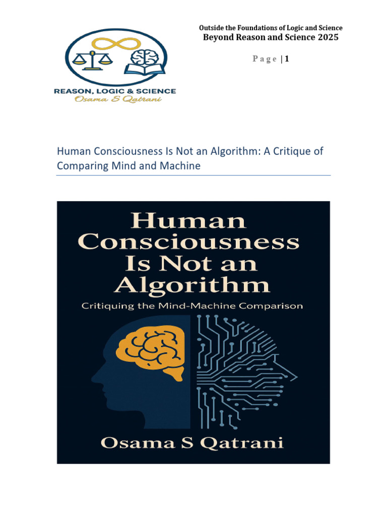 Human Consciousness vs. AI: A Critical Analysis | PDF | Consciousness ...