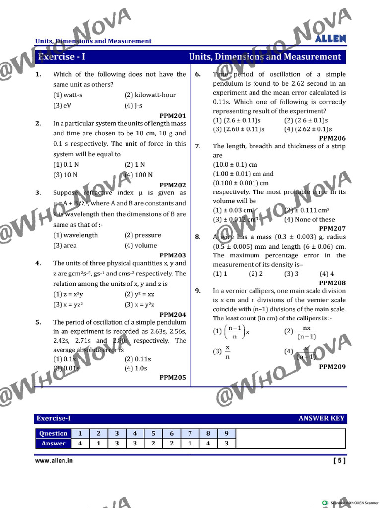 Allen Extra Edge Neet Module 2026 | PDF