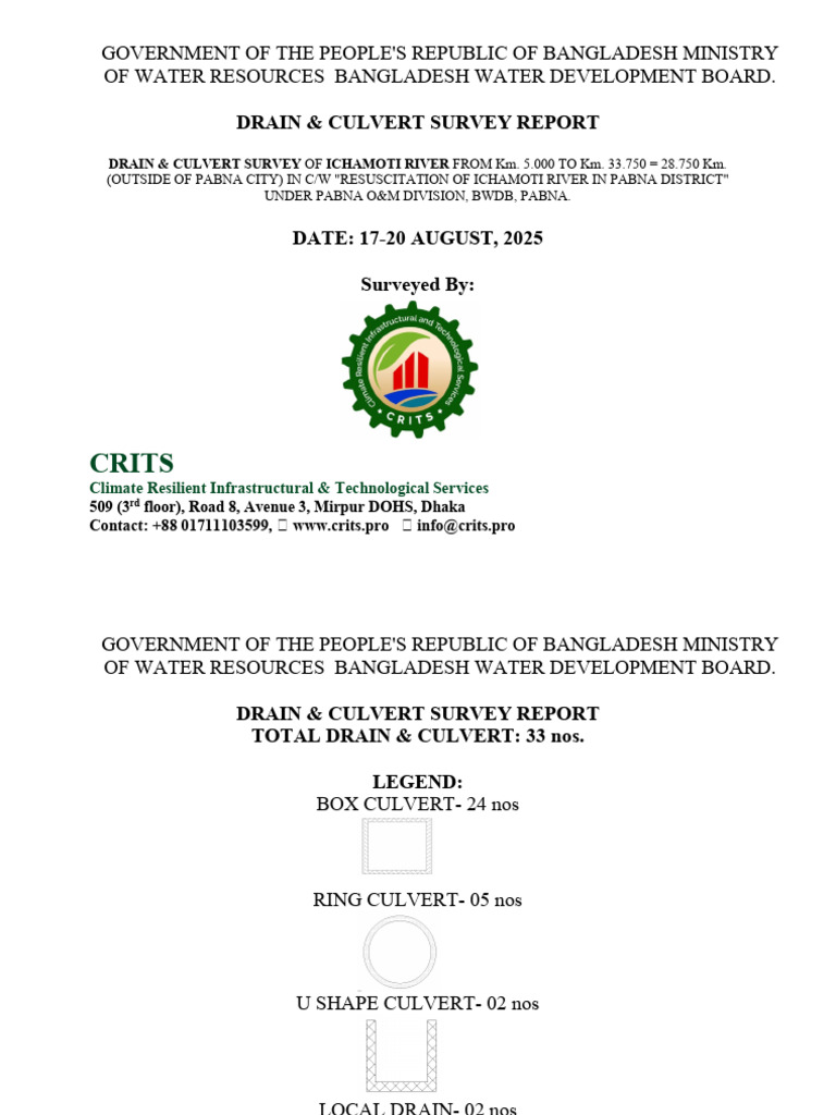Drain Survey Report With Cover Page | PDF | Units Of Measurement ...