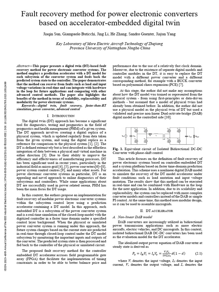 Fault Recovery Method For Power Electronic Converters Based On ...