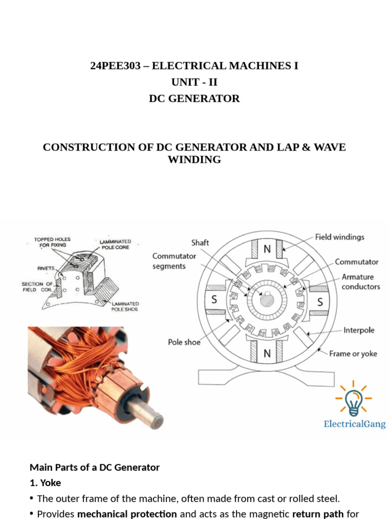 DC Generator Construction and Windings | PDF | Electric Generator ...