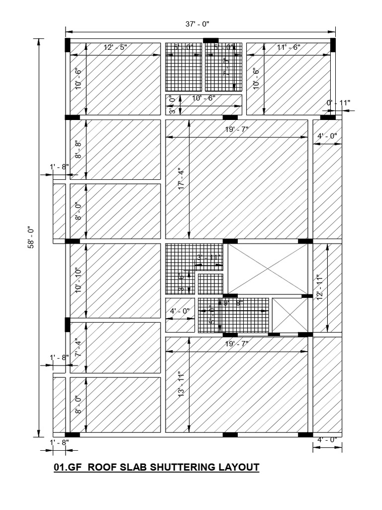 01.Gf Roof Slab Shuttering Layout-Revised | PDF