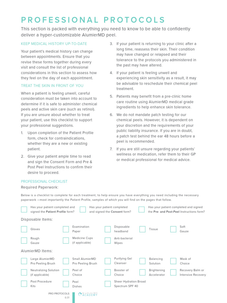 AlumierMD Professional Peel Protocols | PDF | Sunscreen | Skin Care