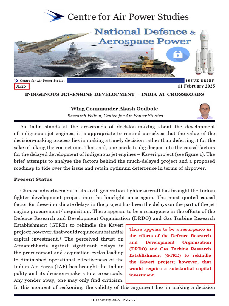 Indigenous Jet Engine Development in India | PDF