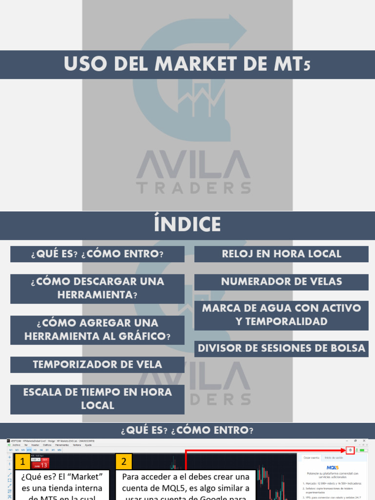 Guía MT5 - 2 - Uso Del Market de MT5 y Herramientas Útiles | PDF | Ventana (informática ...