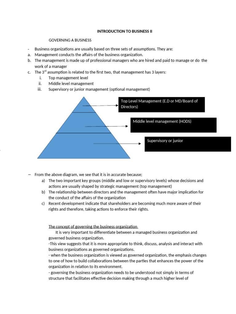 Governing Business Organizations Explained | PDF | Business | Business ...