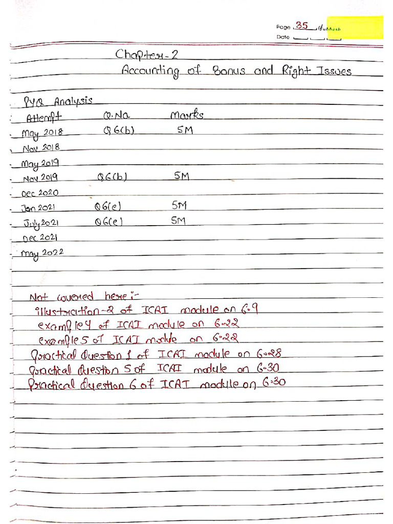 Bonus & Right Issue | PDF