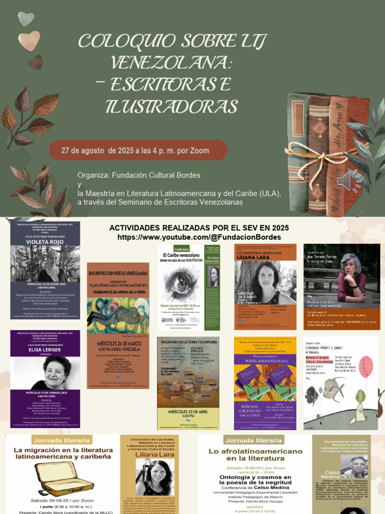 Coloquio Sobre LIJ Venezolana 27 de Agosto 2025 | PDF | Literatura infantil | Publicación