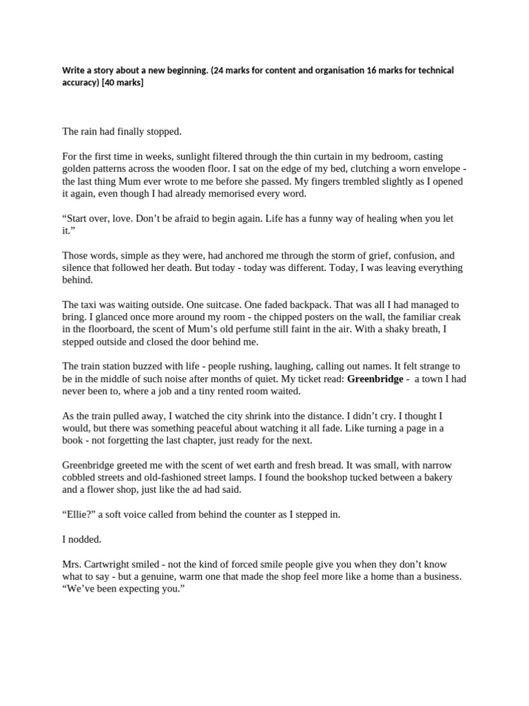Gcse Model Story | PDF