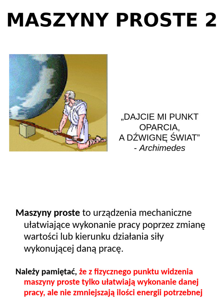 Maszyny Proste | PDF